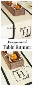DIY Table Runner--Monogrammed