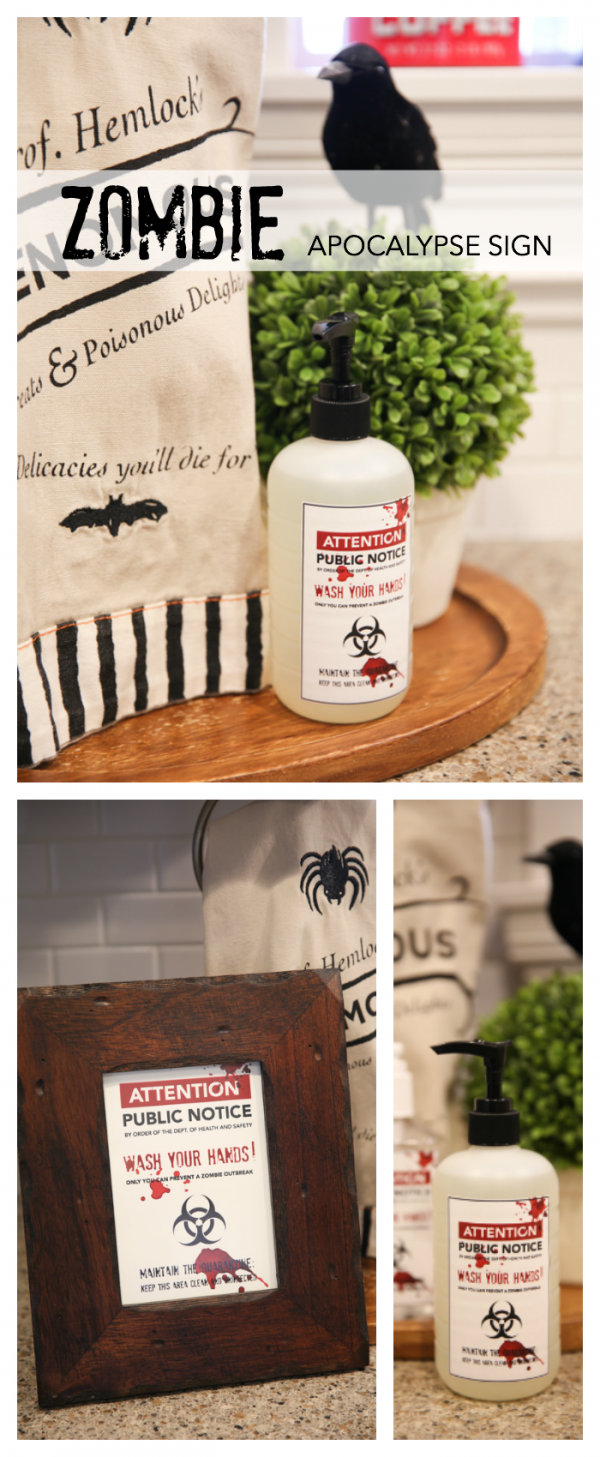 DIY Halloween Zombie Sign and Label