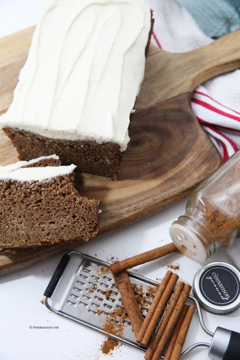 How to Make Gingerbread Loaf with Cream Cheese Frosting - The Idea Room